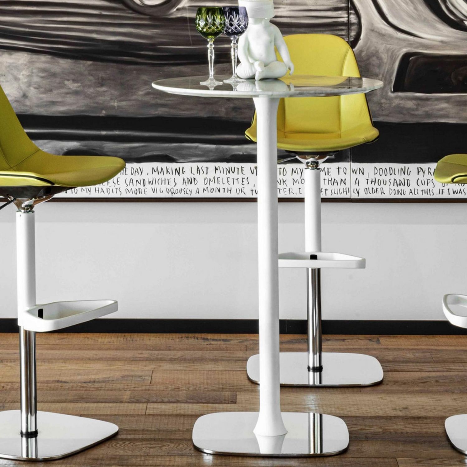 Contemporary high bar table - RENDEZ-VOUS - ENRICO PELLIZZONI - wooden ...