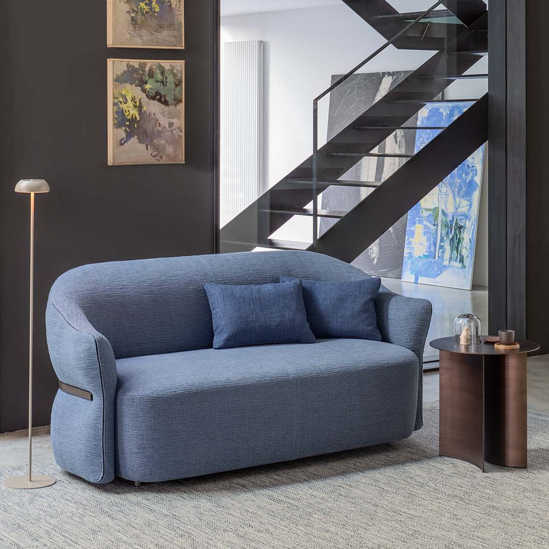 Contemporary sofa - MADAME BUTTERFLY - Flou - fabric / leather / with ...