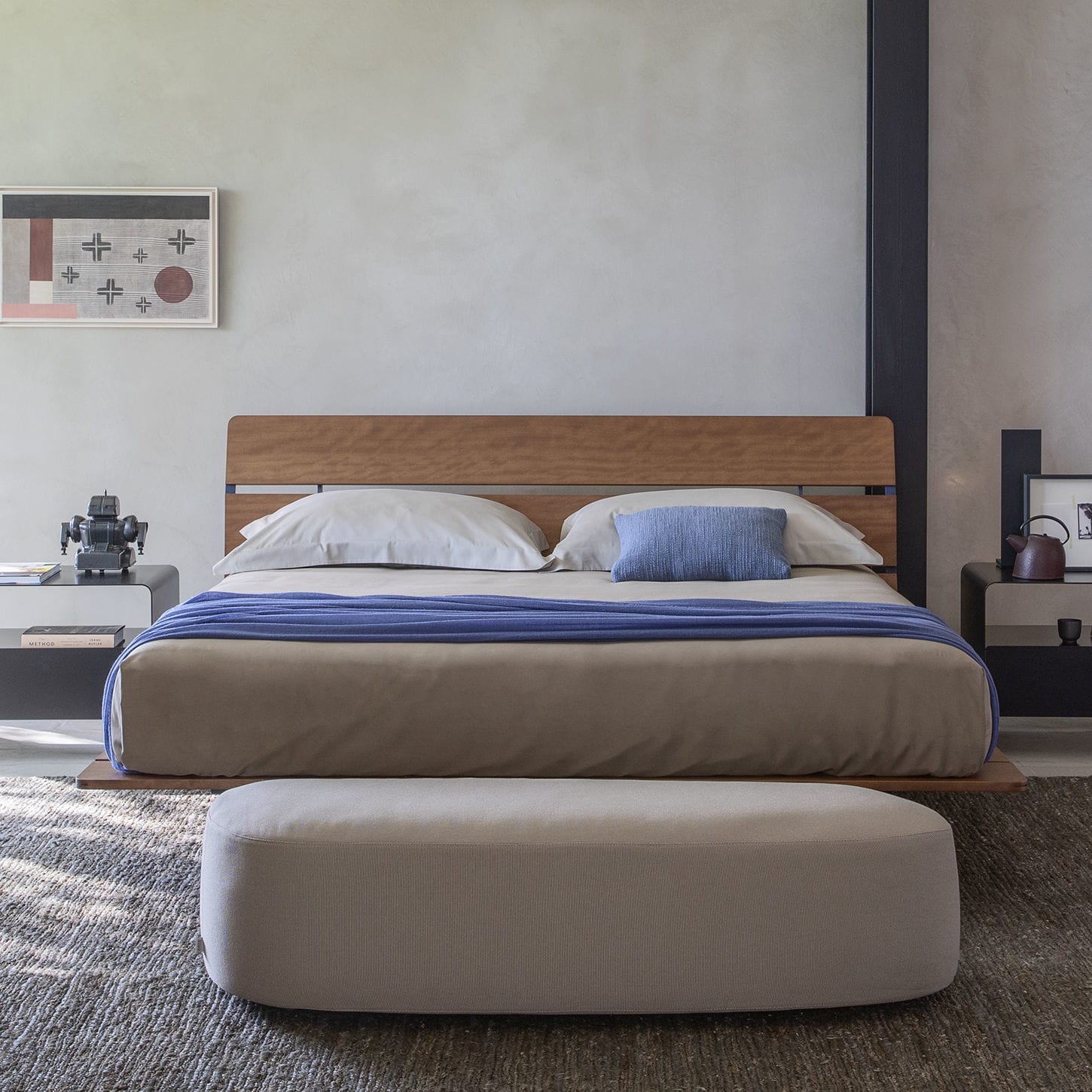 Contemporary bed - TADAO - Flou - double / single / with headboard