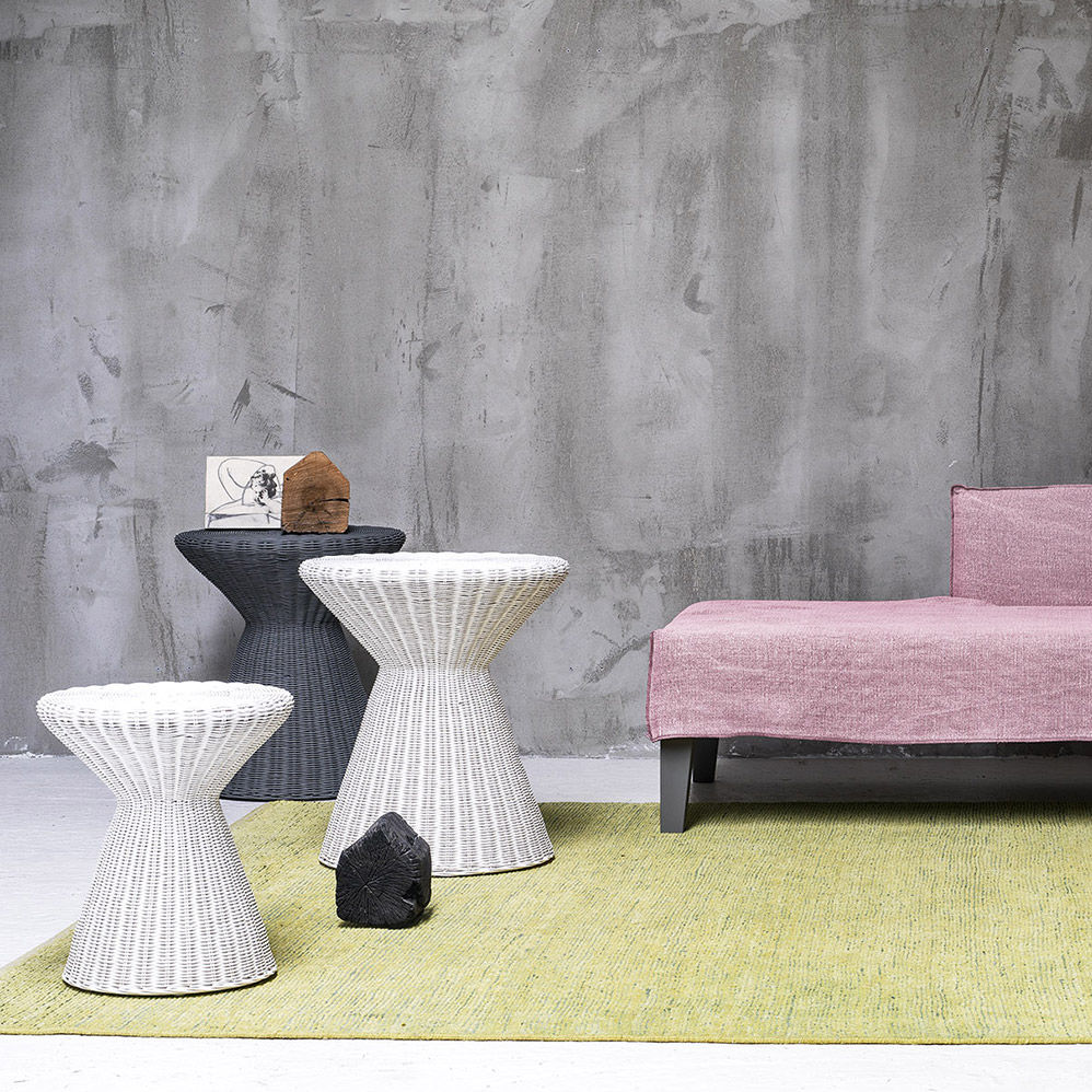 Contemporary side table - BOLLA - GERVASONI - rattan / rattan base / round