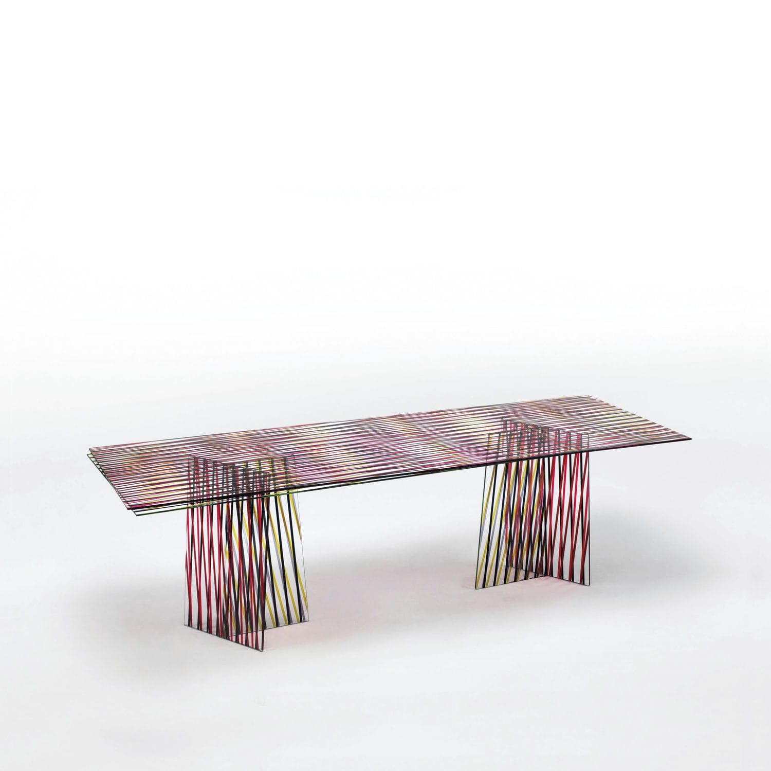 Contemporary dining table - CROSSING - GLAS ITALIA - glass ...