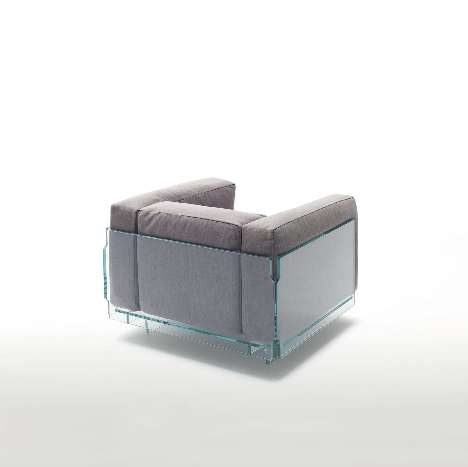 Contemporary armchair - CRYSTAL LOUNGE - GLAS ITALIA - fabric / glass ...