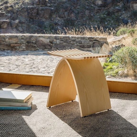 Contemporary stool - Capelli - Herman Miller - plywood / hardwood base ...