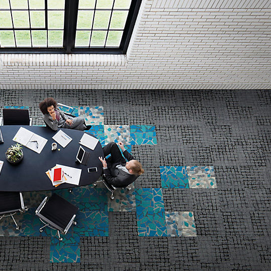 Carpet tile - SETT IN STONE - Interface - tufted / loop pile / structured