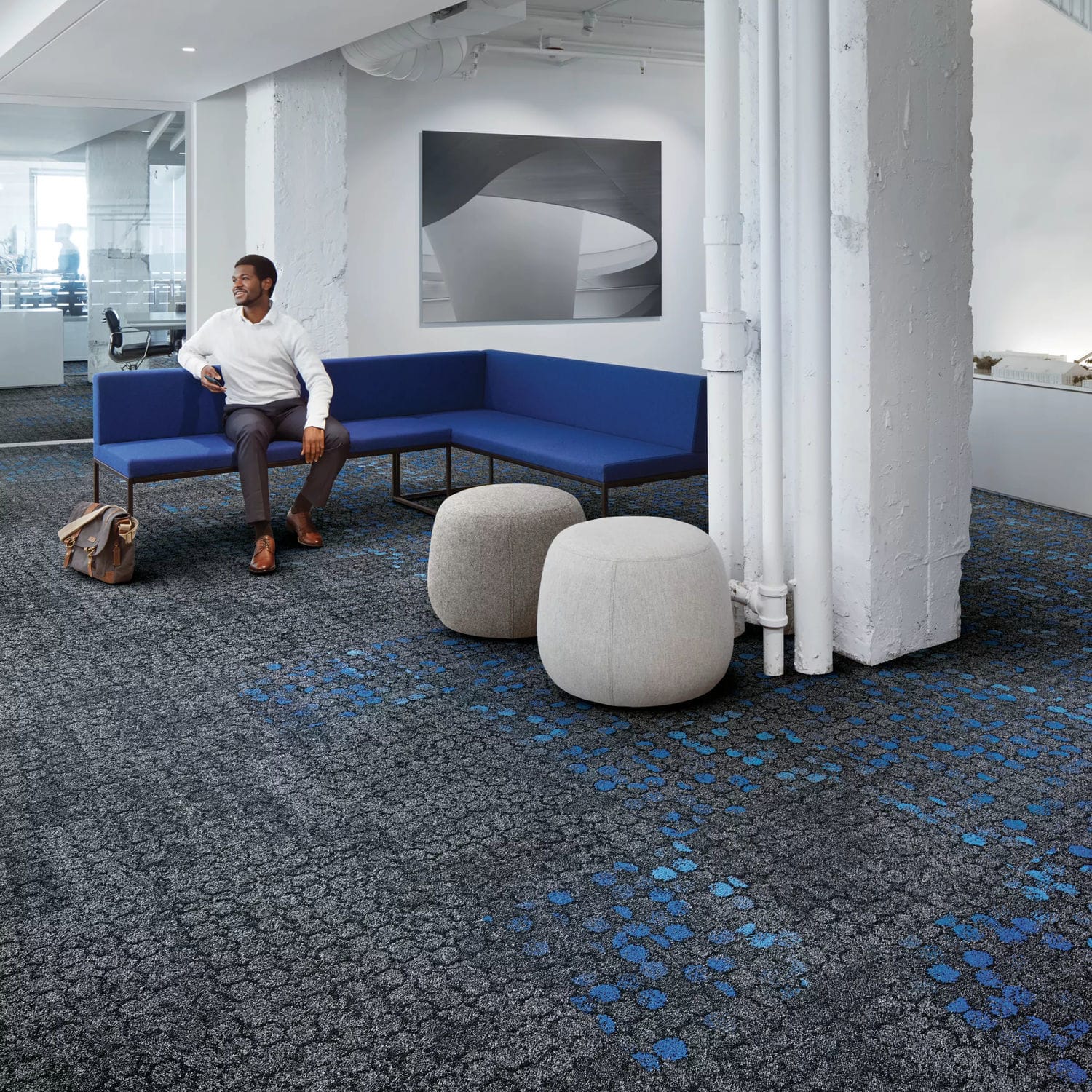 Carpet tile - MERCER STREET - Interface - tufted / loop pile / structured