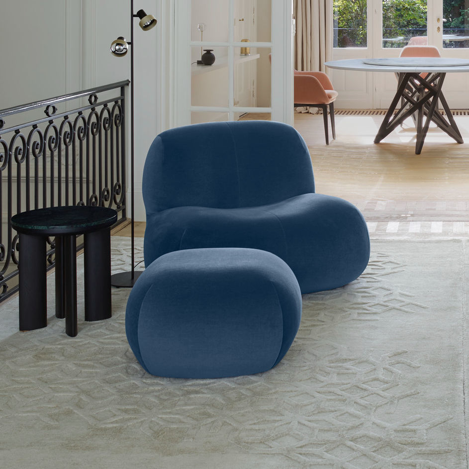 Contemporary fireside chair - PUKKA - Ligne Roset - fabric / with ...