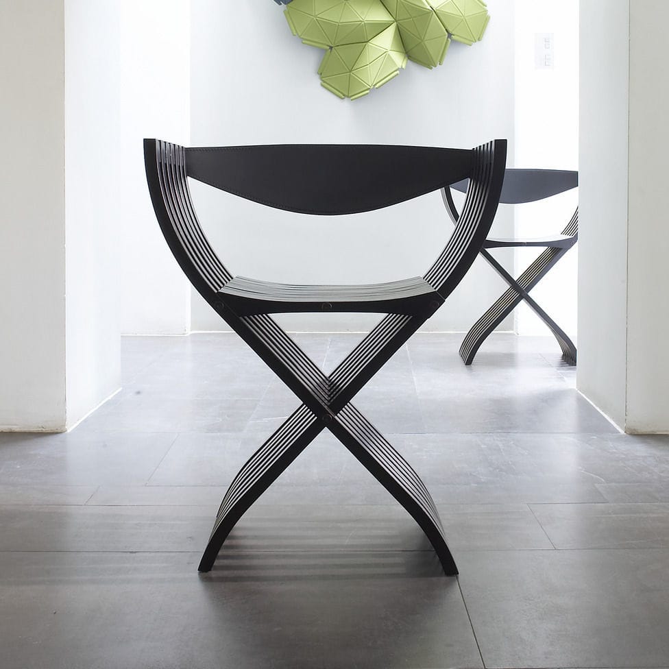 Contemporary chair - CURULE - Ligne Roset - indoor / beech / walnut