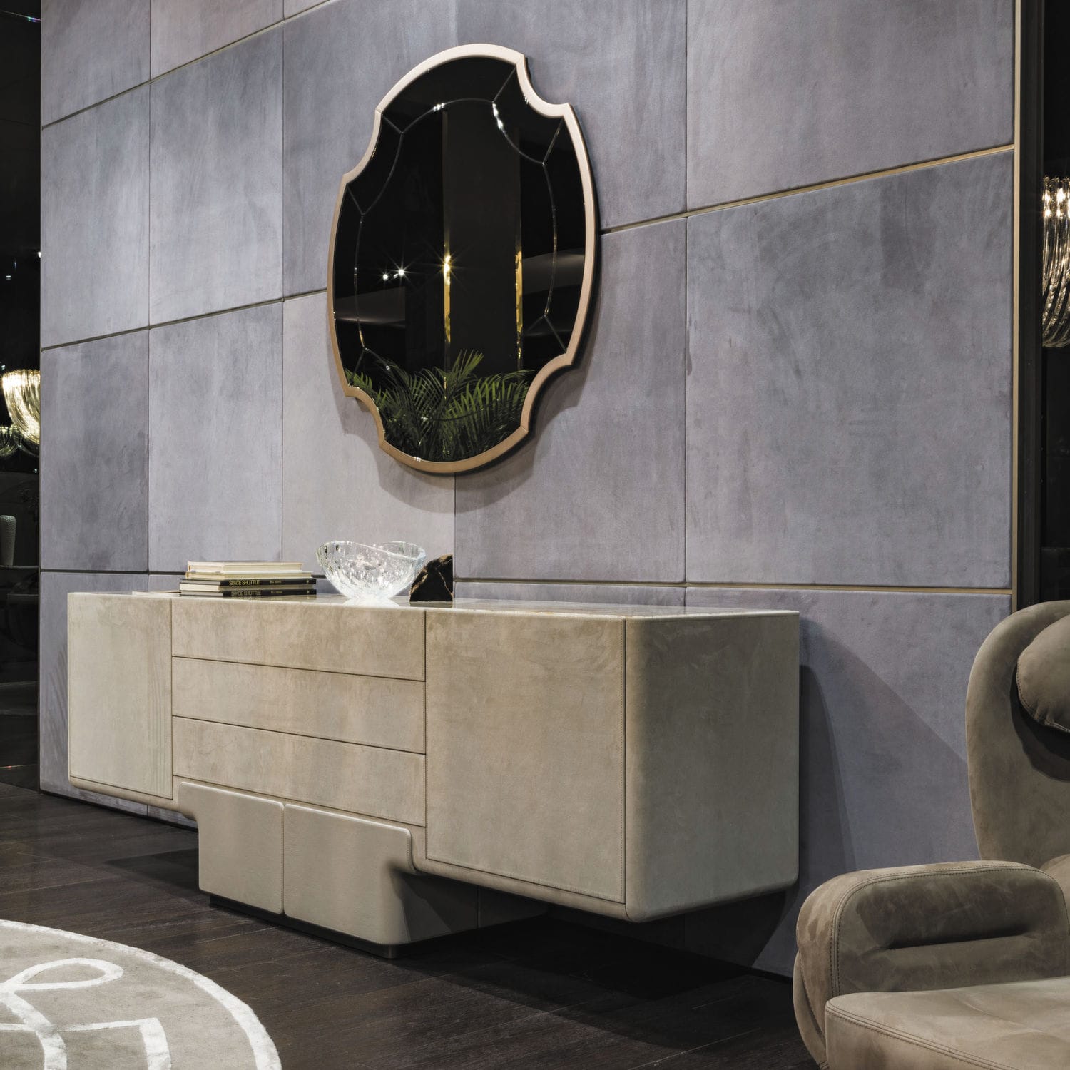 Contemporary sideboard - DO - LONGHI S.p.a. - walnut / MDF / ebony