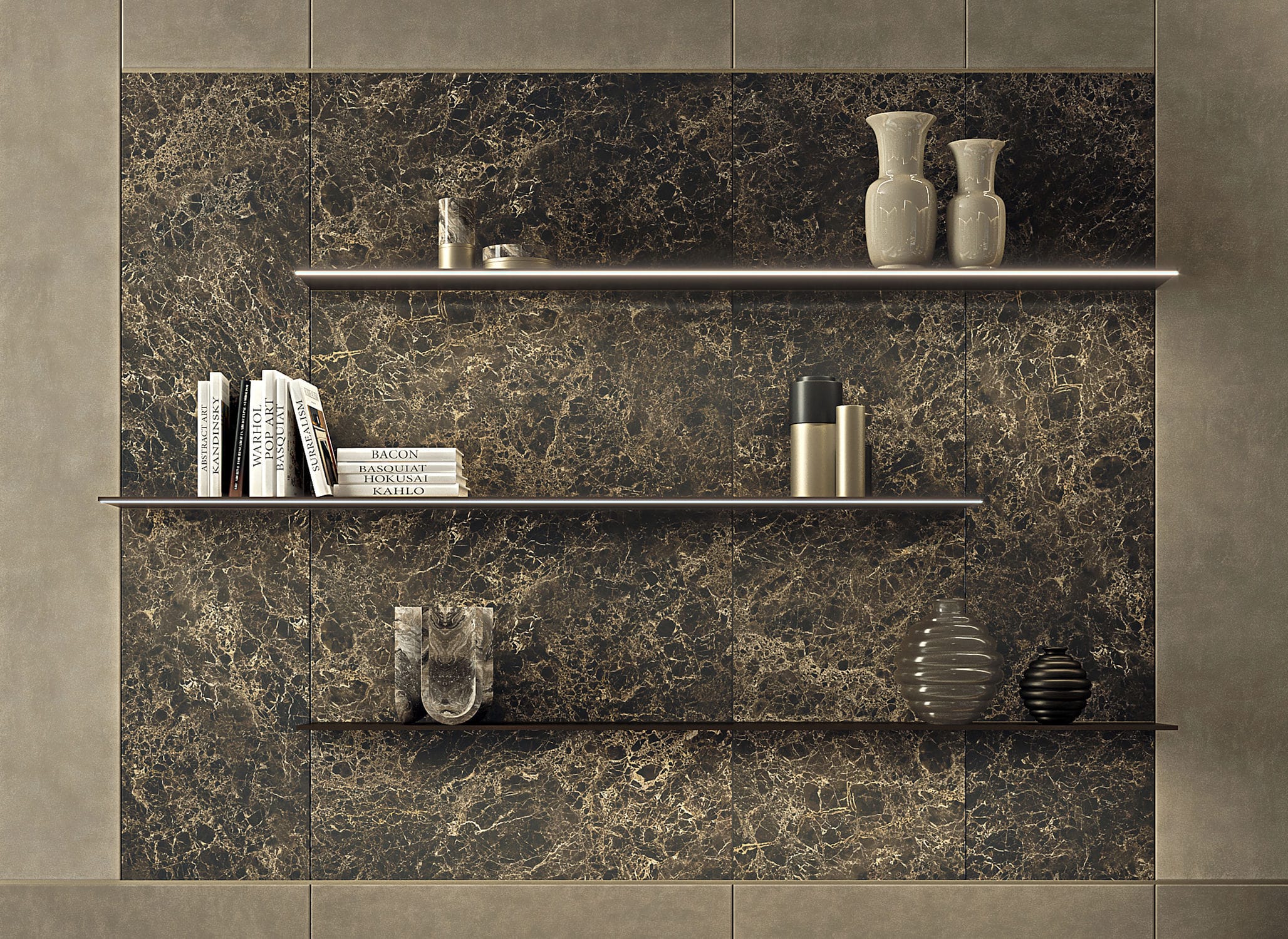 Wall-mounted decorative panel - FOREVER - LONGHI S.p.a. - LED / metal ...