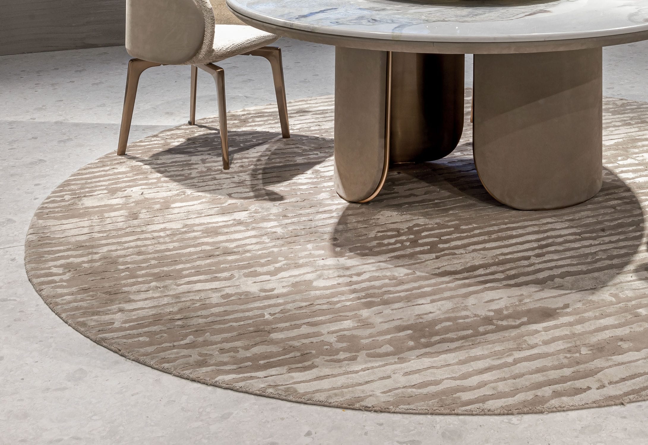 Contemporary rug - SEAMLESS - LONGHI S.p.a. - striped / wool / silk