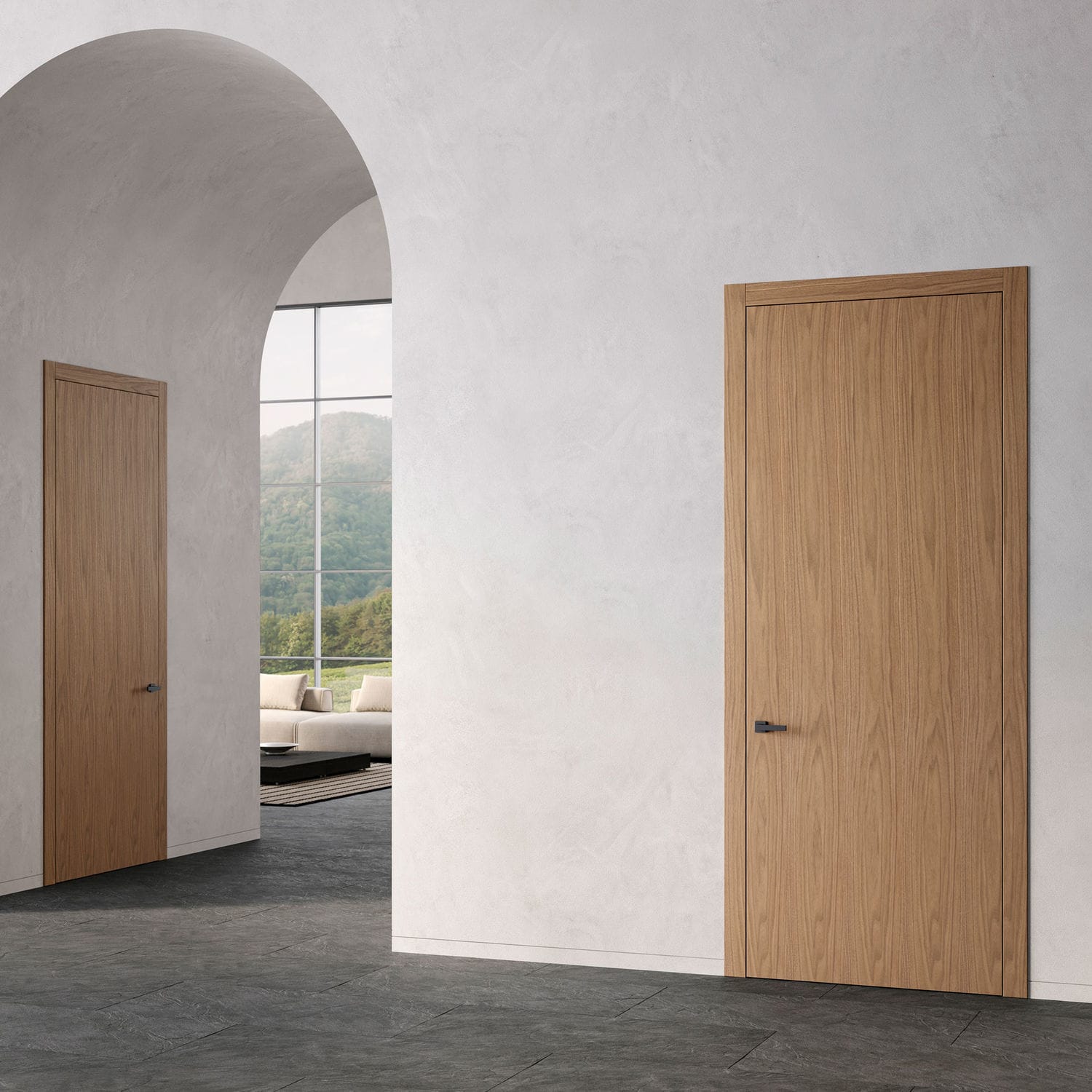 Interior door - Filo 55s/t - Lualdi - wooden / swing / contemporary