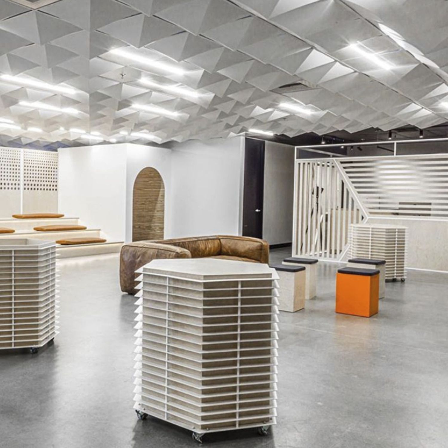 Cardboard suspended ceiling - Peak Foldscapes - MIO - tile / for office ...