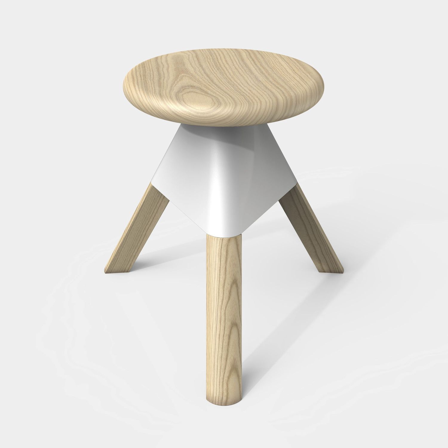 Contemporary stool - Glide - MIO - ash / aluminum / ash base