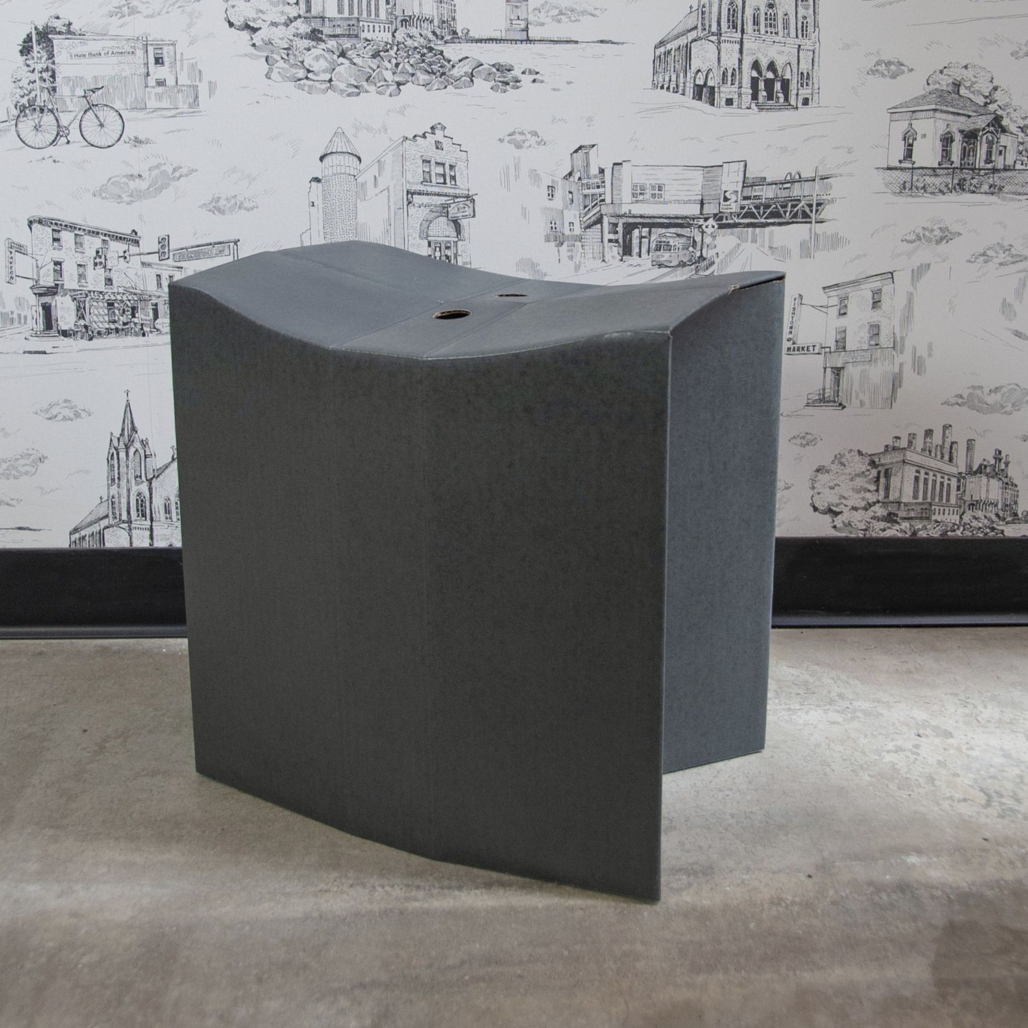 Contemporary stool - Nomad - MIO - corrugated cardboard / cardboard ...