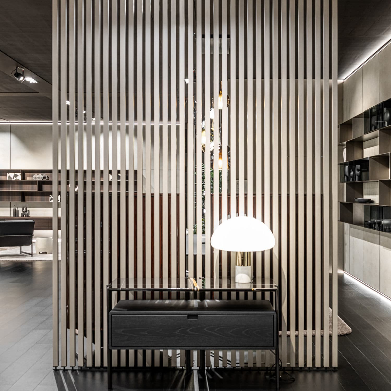 Metal room divider - STICK - MisuraEmme SpA - wood veneer / indoor