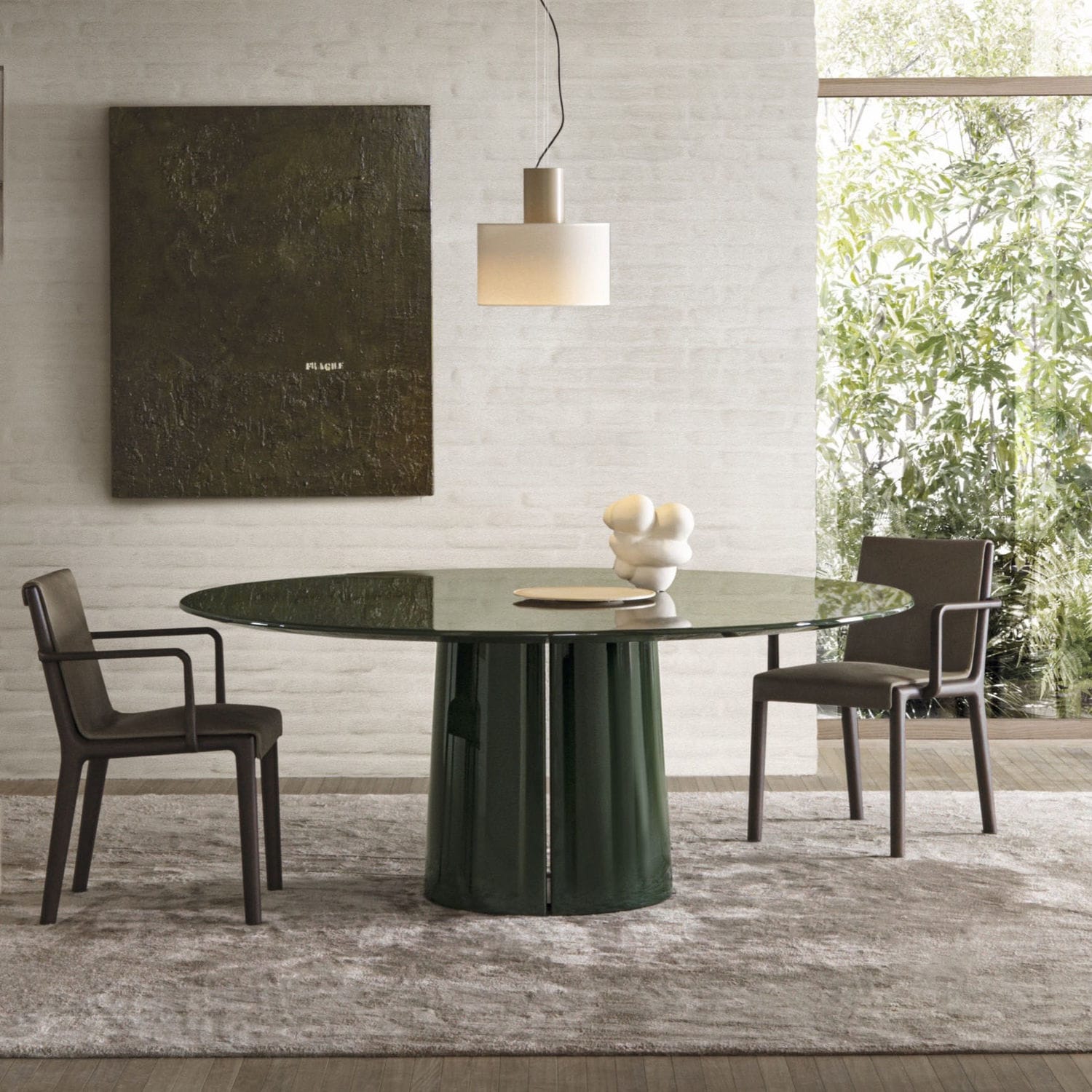 Contemporary dining table - MATEO - Molteni&C - lacquered wood / marble ...