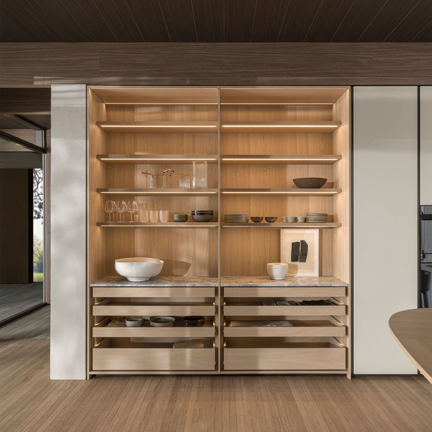 Contemporary china cabinet - OPEN OPERATIVE COLUMN - Molteni&C - wooden ...