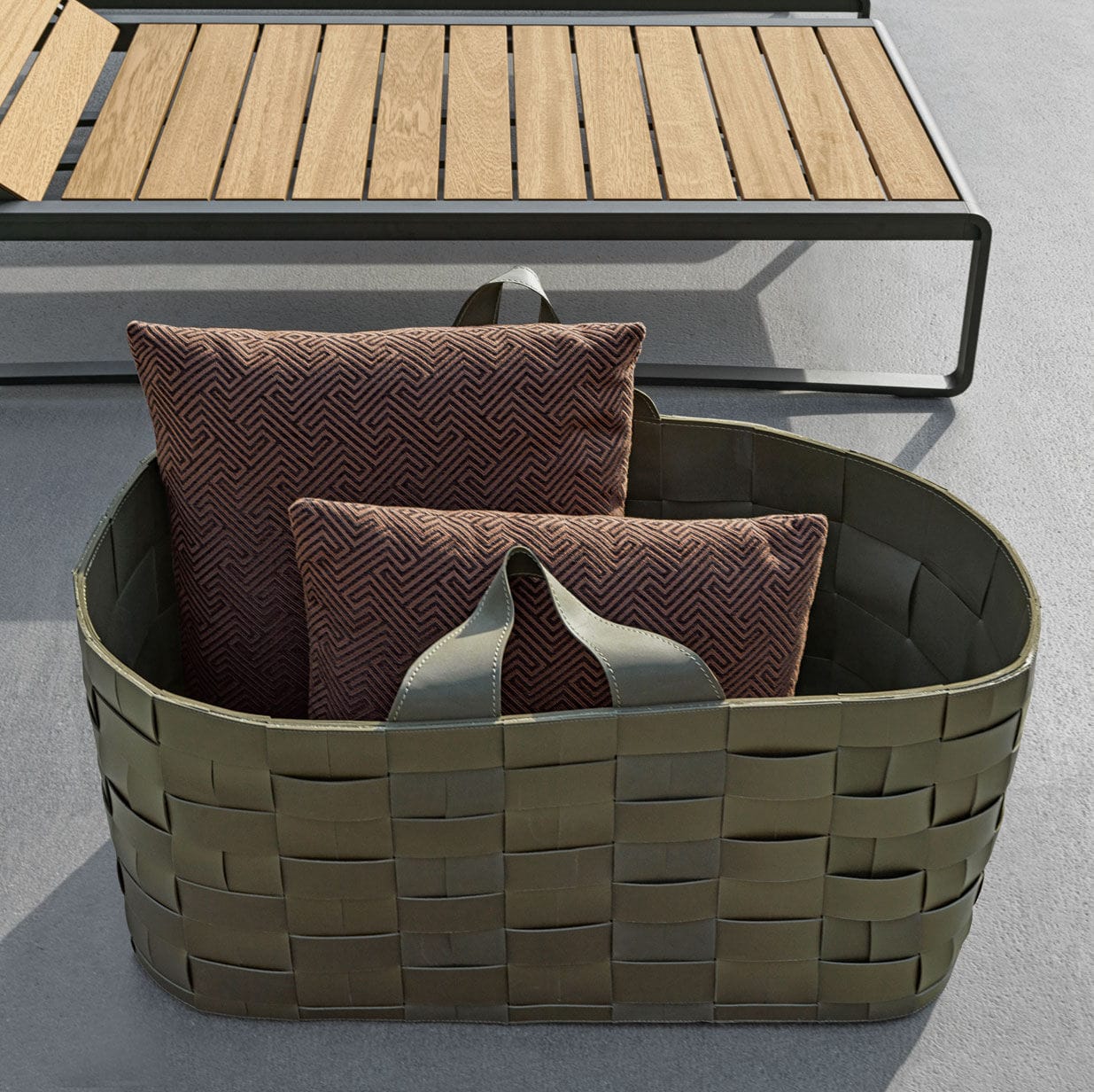 Polyurethane storage basket - BOULOGNE - Molteni&C