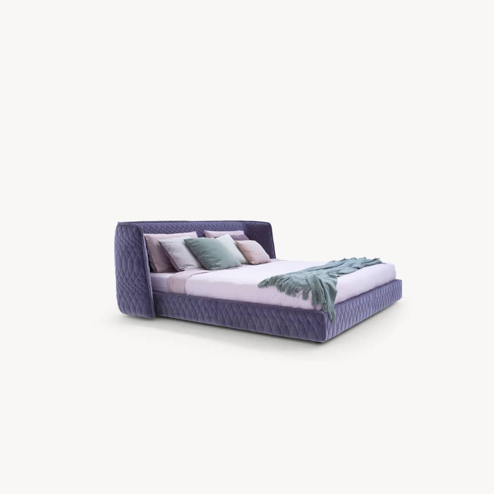 Double bed - REDONDO - MOROSO - contemporary / upholstered / with headboard