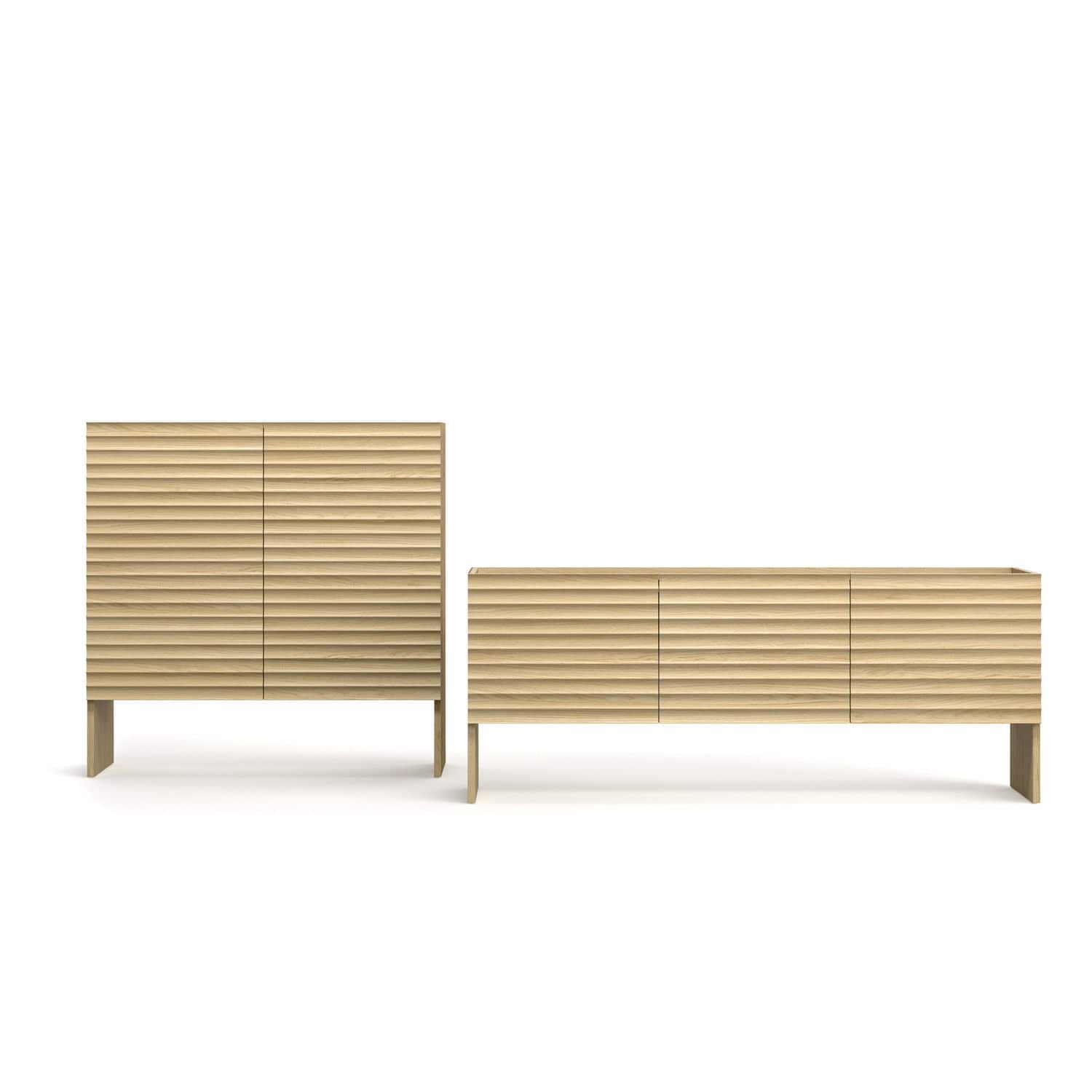 High sideboard - Rows - MOROSO - with long legs / contemporary / MDF