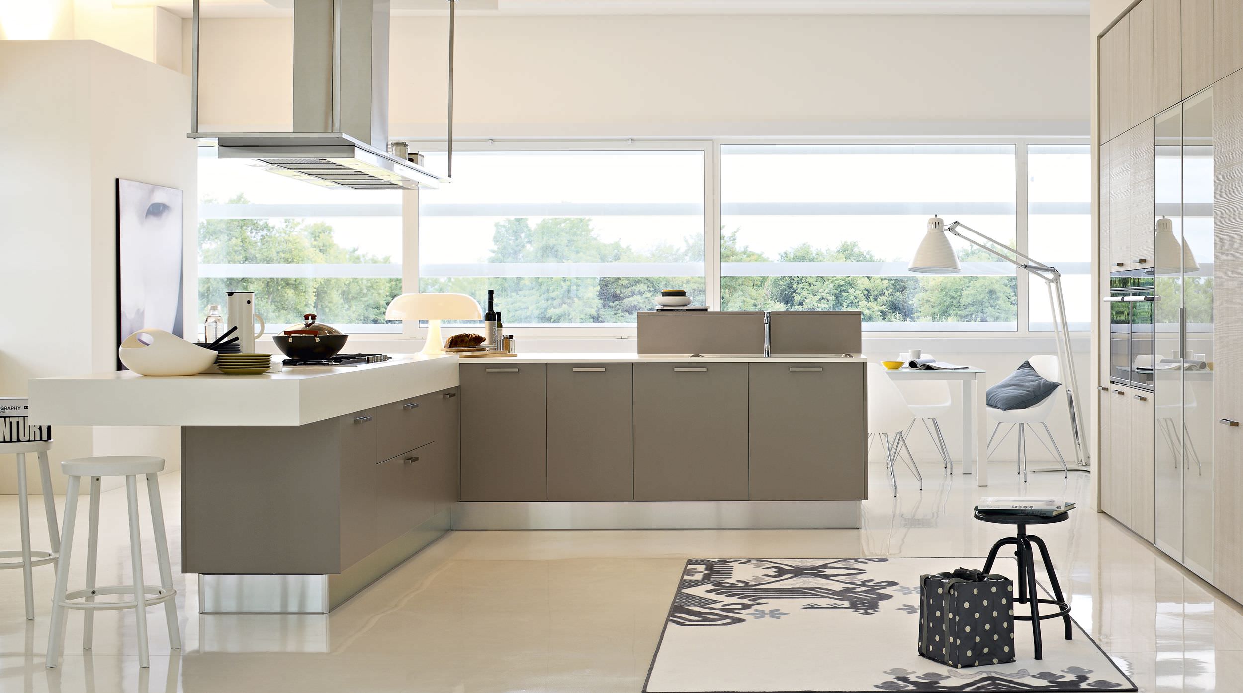 Contemporary kitchen - EKO - Pedini - laminate / with handle