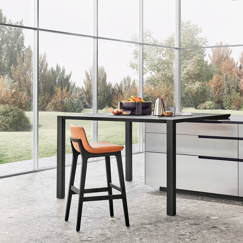 Contemporary bar chair - VENTURA - Poliform - indoor / kitchen / fabric