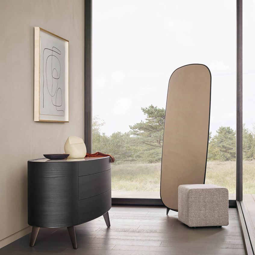 Wall-mounted mirror - AUDREY - Poliform - free-standing / contemporary / rectangular