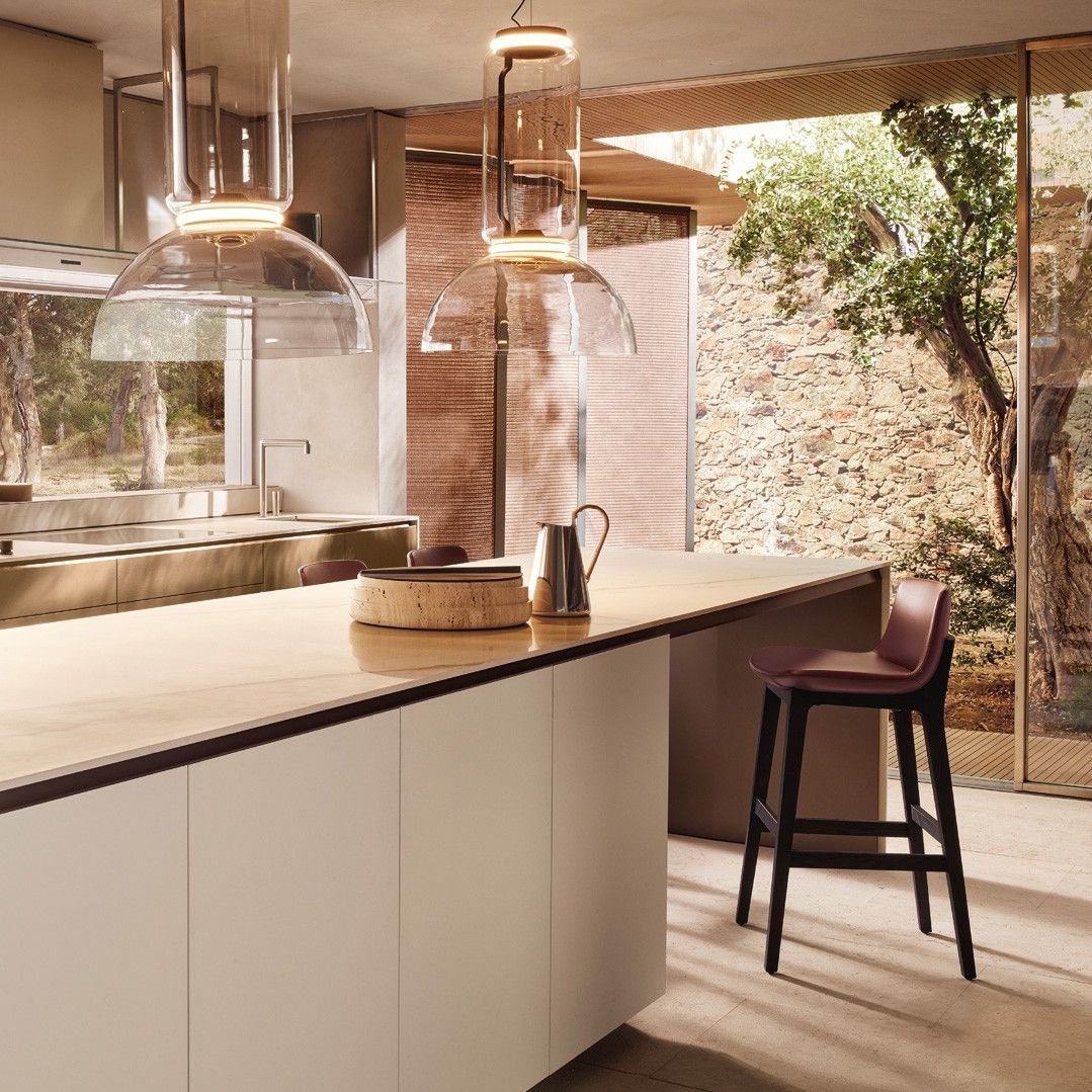 Contemporary bar chair - VENTURA - Poliform - indoor / kitchen / fabric