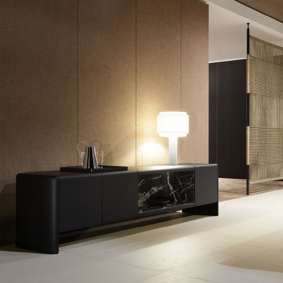 Contemporary sideboard - DUKE - Poliform - oak / elm / marble