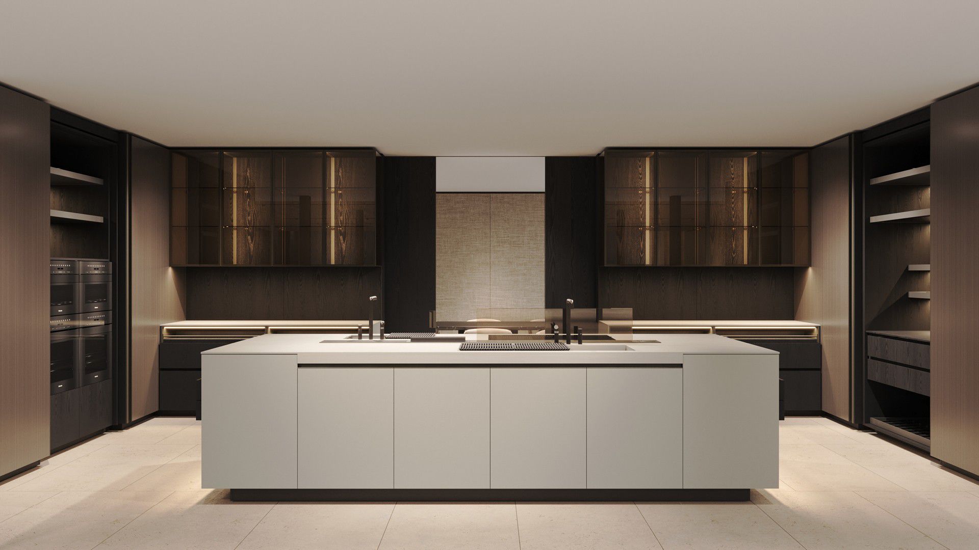 Contemporary kitchen - ALEA PRO - Poliform - lacquered wood / island ...