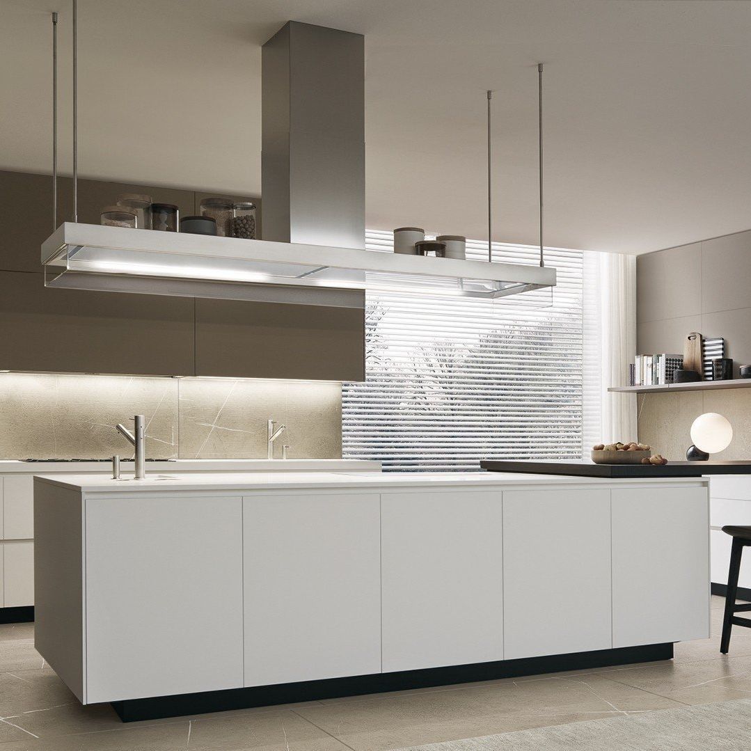 Contemporary kitchen - ALEA - Poliform - lacquered wood / island / large