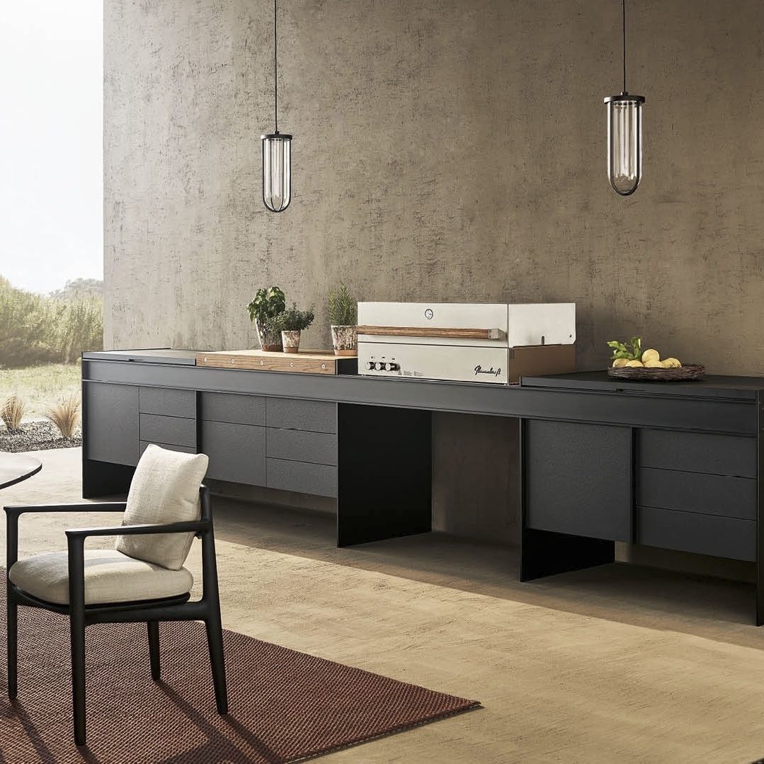 Outdoor kitchen - LAND - Poliform - contemporary / steel / aluminum