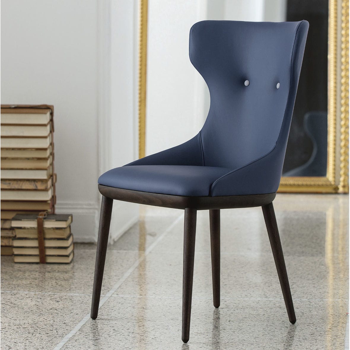 Contemporary dining chair - ANDY - Porada - indoor / fabric / leather