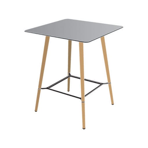 Traditional high bar table - PILOT - SDC_lab - HPL / wooden base / square