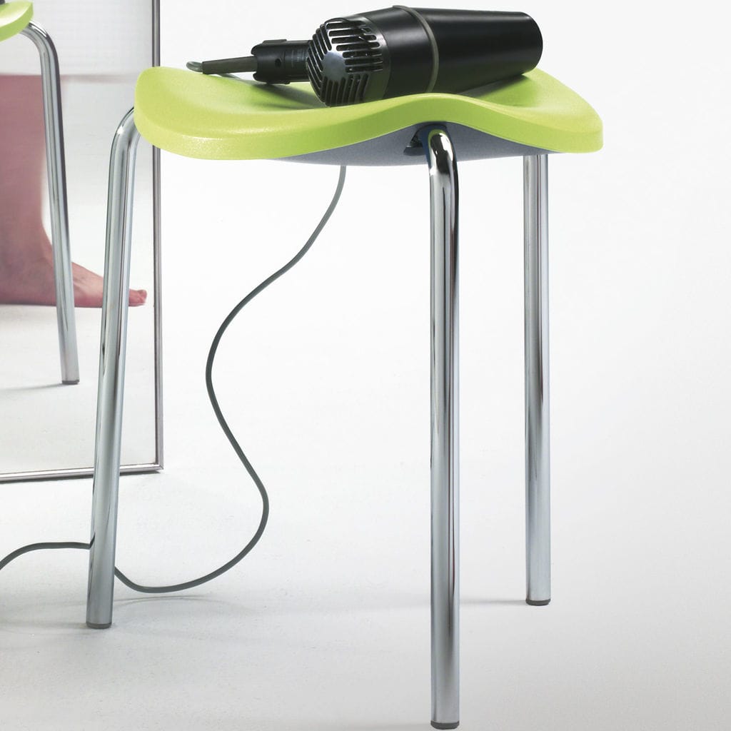 Contemporary stool - WELL - REXITE - technopolymer / chrome steel base ...