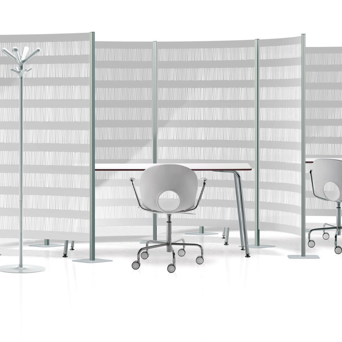 Floor-mounted office divider - QUINTA - REXITE - polycarbonate ...