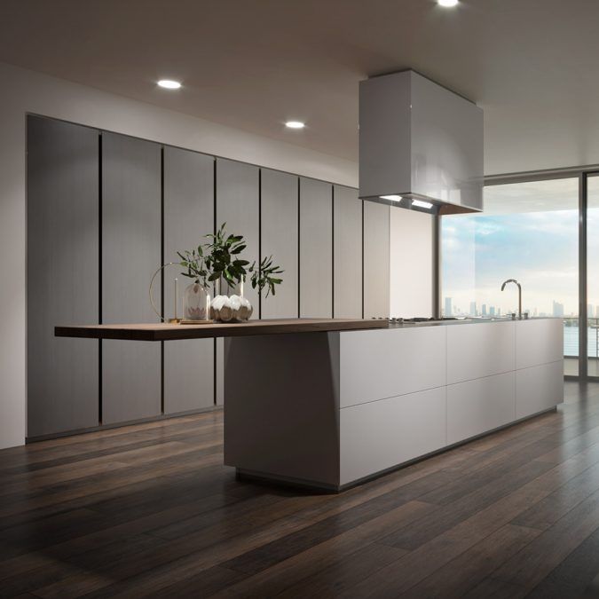Contemporary kitchen - MONOLITE - SCIC - oak / stainless steel / steel