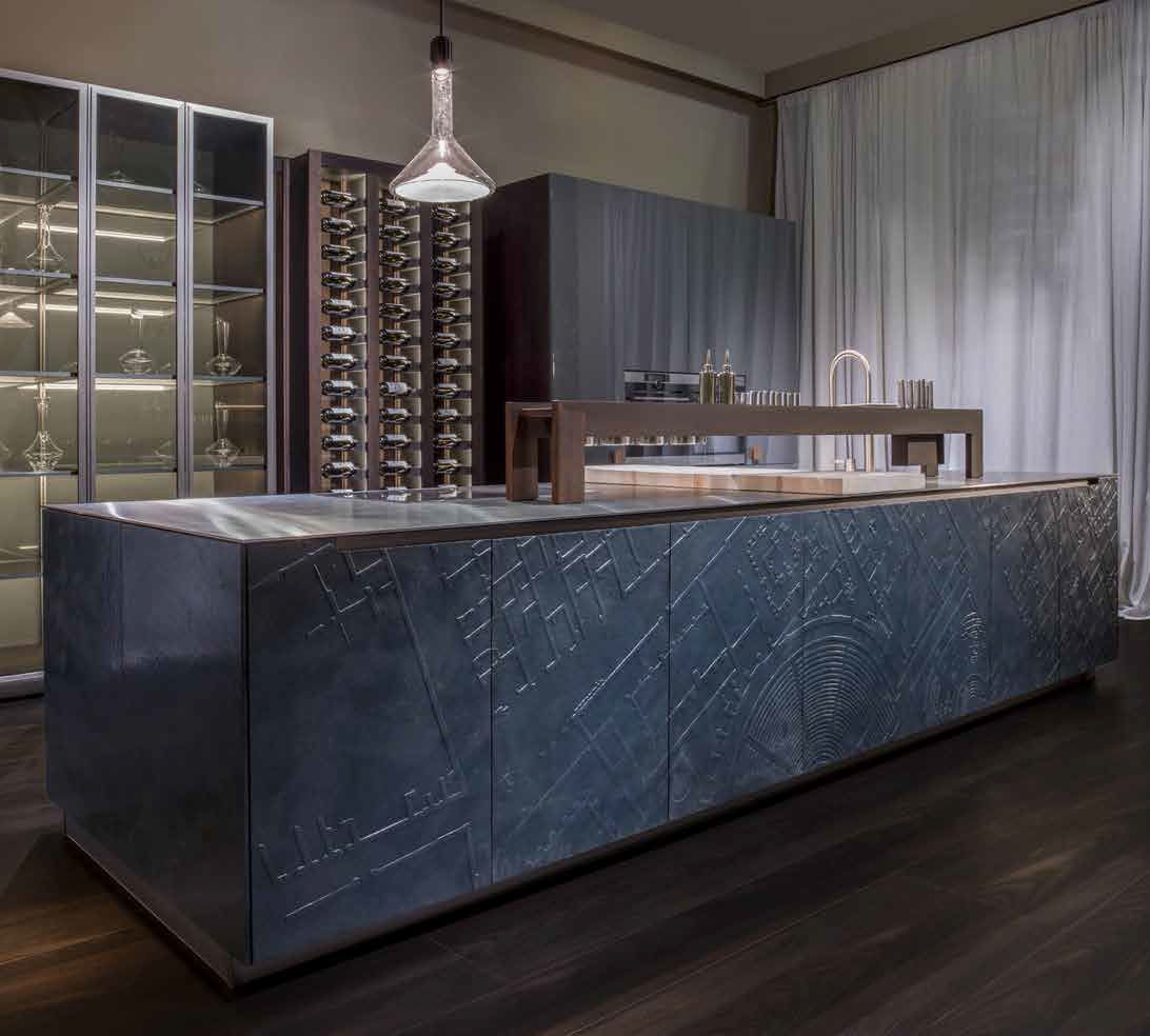 Contemporary kitchen - POMPEI - SCIC - stone / island / modular