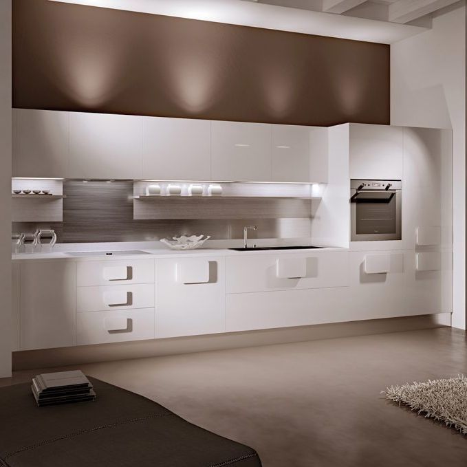 Polymer kitchen - SOLOBIANCO - SCIC - contemporary / wooden / glass