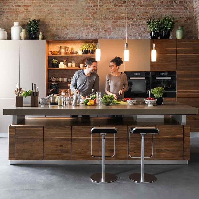 Contemporary kitchen - K7 - TEAM 7 - wooden / solid wood / island