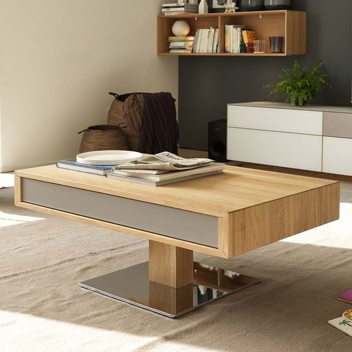 Contemporary coffee table - LIFT - TEAM 7 - oak / walnut / beech