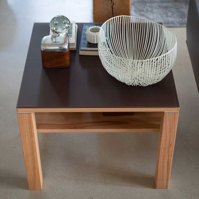Contemporary coffee table - CUBUS - TEAM 7 - oak / walnut / beech
