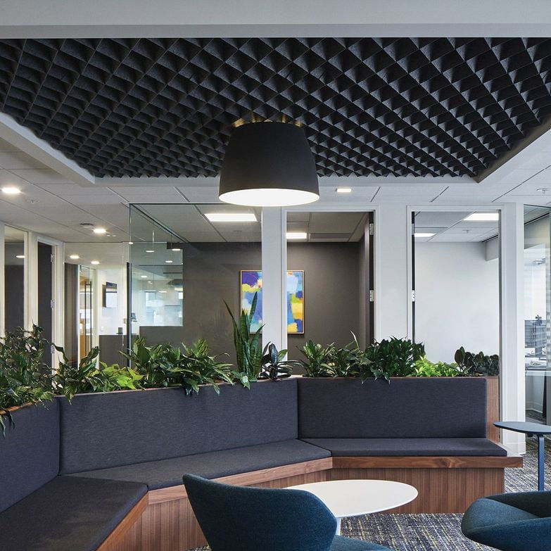 Felt acoustic baffle - Clario - 3Form - ceiling / square / round