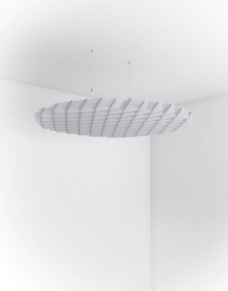 Felt acoustic baffle - Clario Cloud - 3Form - suspended / ceiling / round