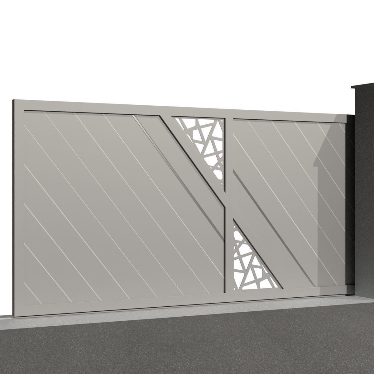 Sliding gate - City BERLIN C004 - Gates-Creations - right / left / aluminum