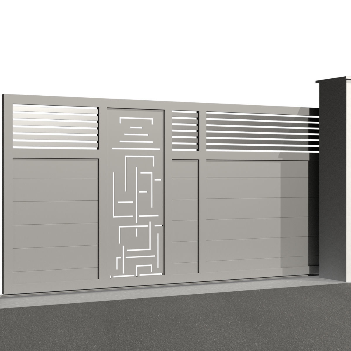Sliding gate - City MADRID C014 - Gates-Creations - right / left / aluminum