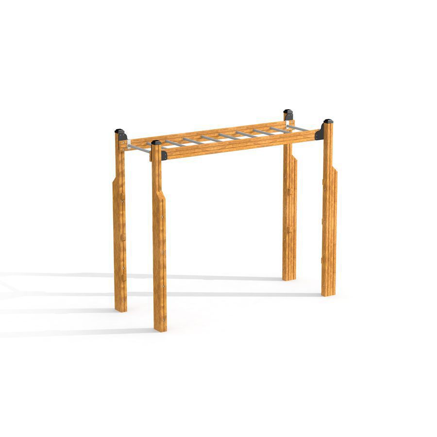 Horizontal fitness trail ladder - 10849 - Lars Laj - wood / for public ...