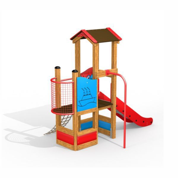 Playground structure - DIXIE - Lars Laj - wooden / HDPE / powder-coated ...