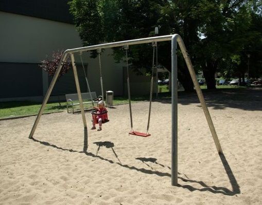 Double swing - 12162 - Lars Laj - stainless steel / galvanised steel ...