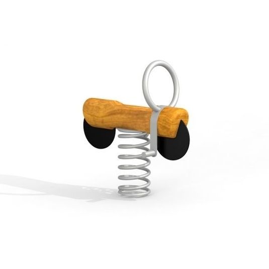 Wooden spring rocker - BIKE - Lars Laj - steel / powder-coated steel / HDPE